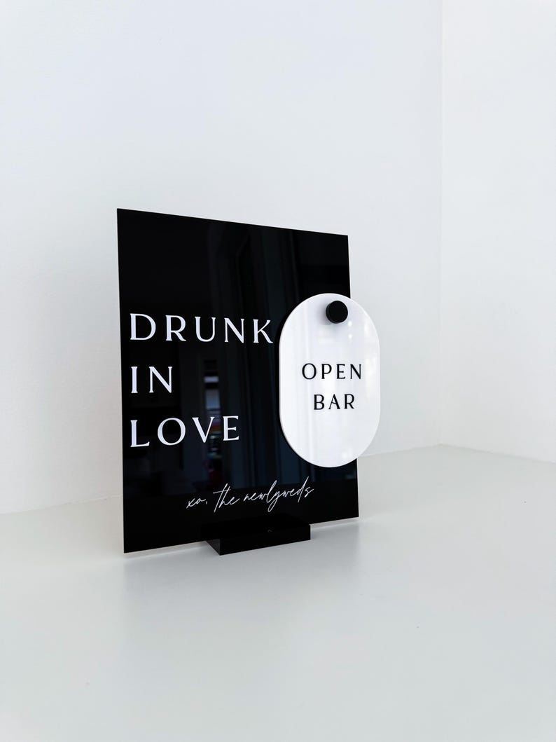 Acrylic Double Bar Menu Sign, Drunk in Love Bar Sign, Signature Drinks ...