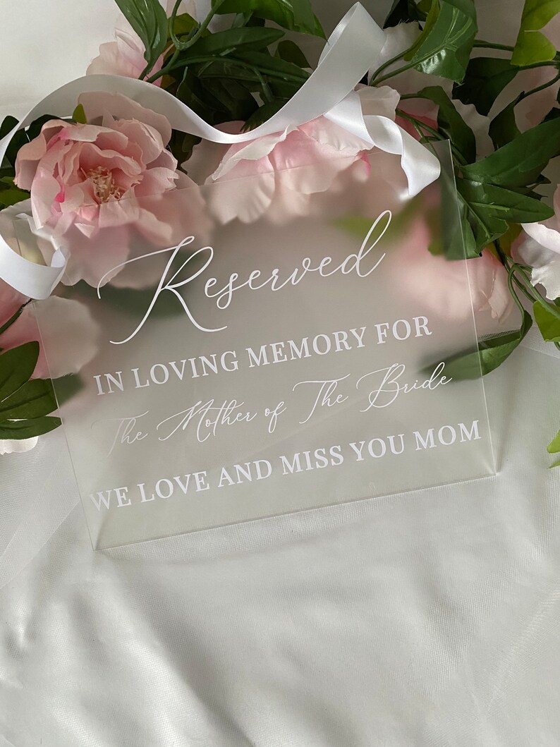 In Loving Memory Reserved Seating Wedding Chair Sign for Lost - Etsy
