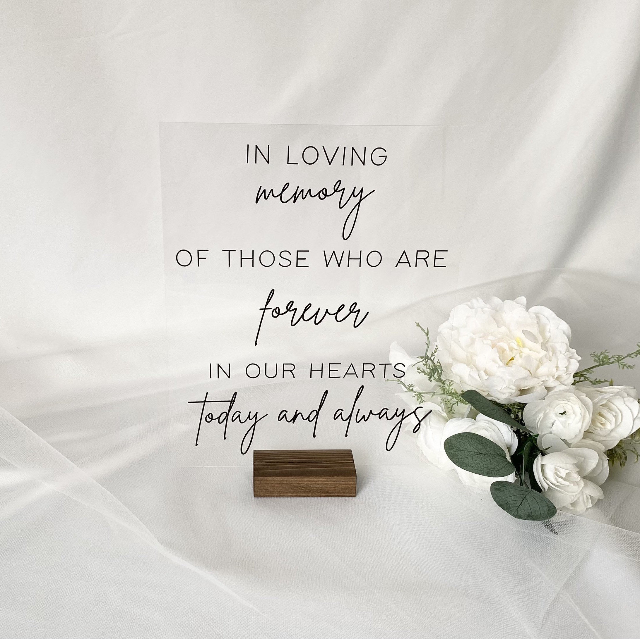 Acrylic in Loving Memory Sign This Candle Burns Sign for - Etsy