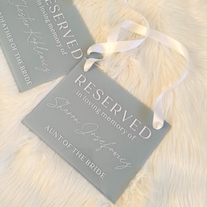In Loving Memory Sign for Wedding Ceremony, Reserved Seat, Seating ...