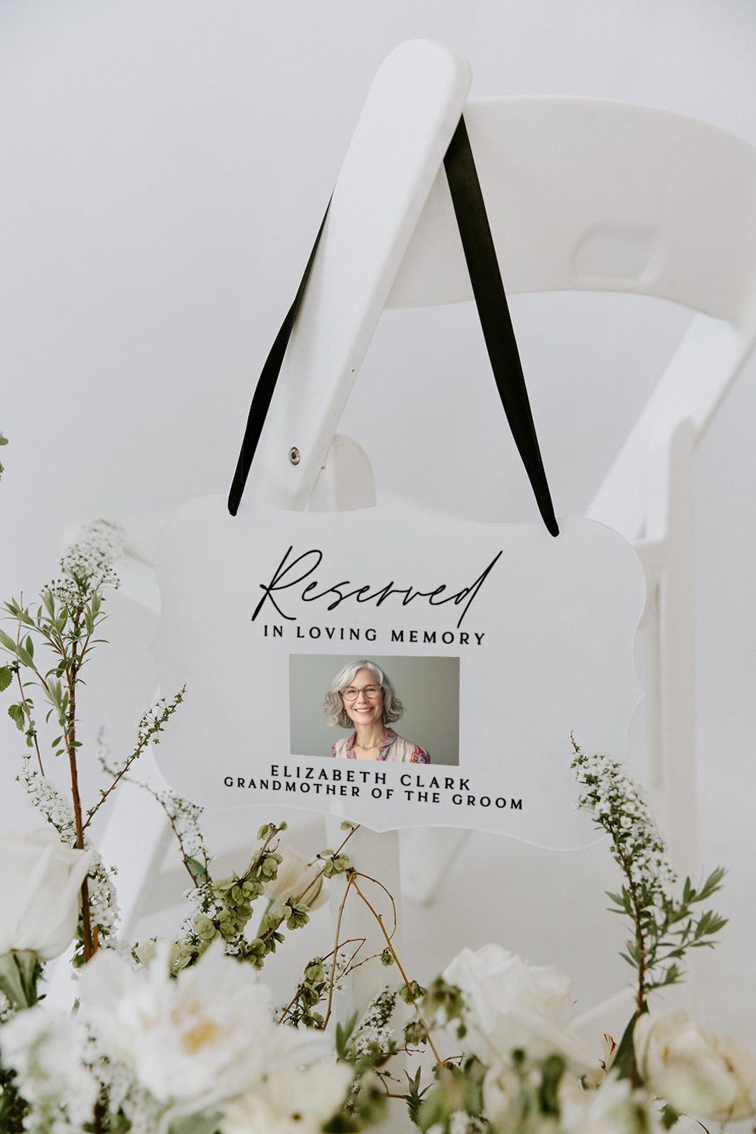 Reserved in Loving Memory Wedding Sign, Reserved Seat Sign, This Seat ...