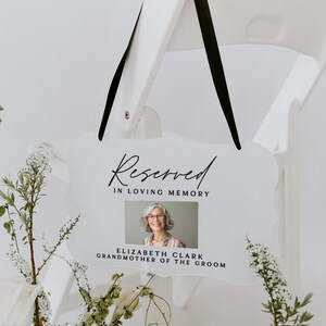 Reserved in Loving Memory Wedding Sign, Reserved Seat Sign, This Seat ...