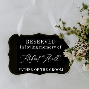 Reserved in Loving Memory Wedding Sign, Reserved Seat Sign, This Seat ...