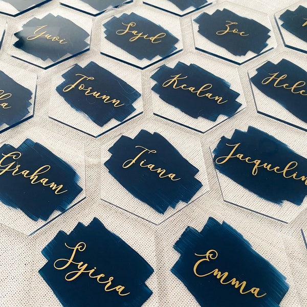 Hexagon Table Name Cards - Etsy