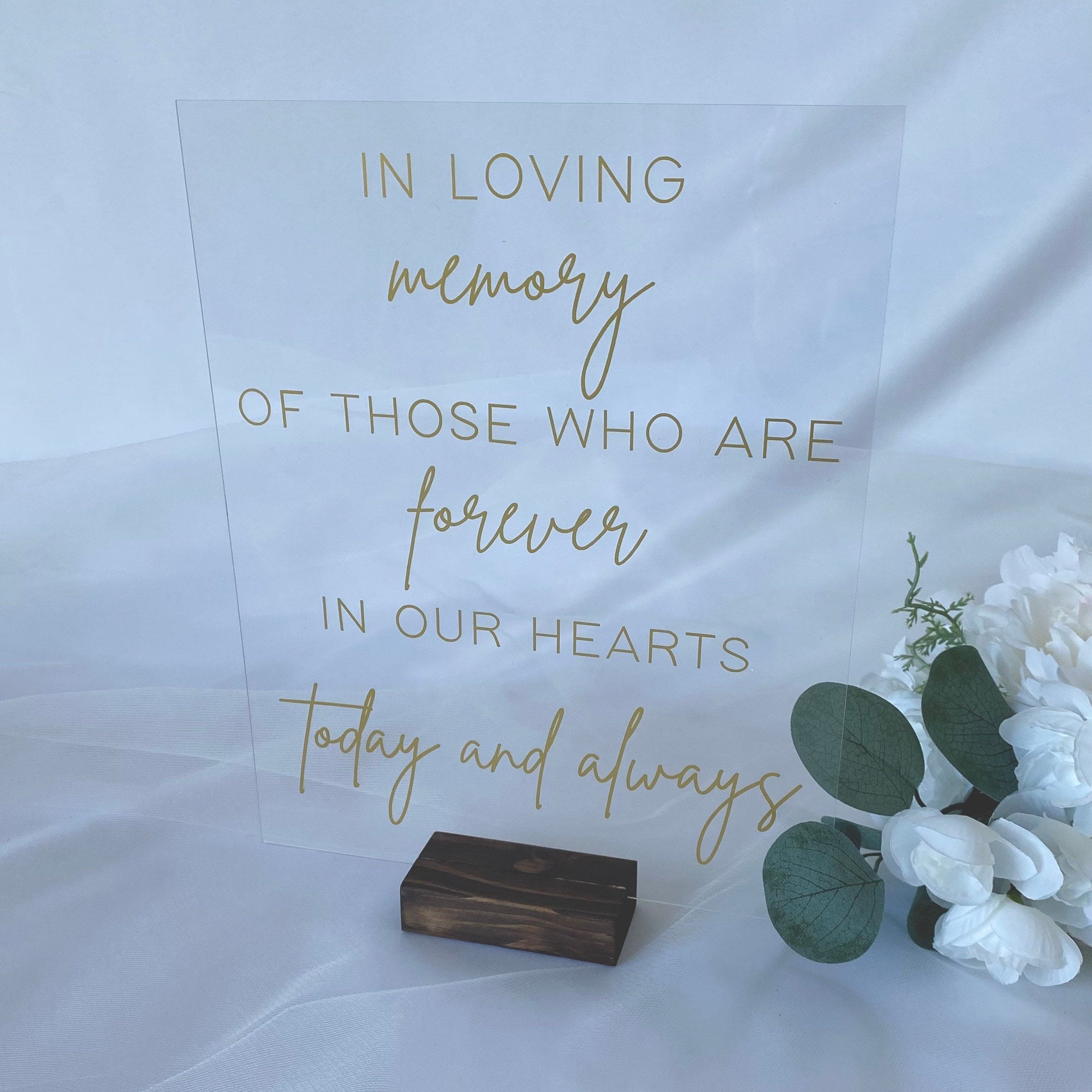 Acrylic in Loving Memory Sign This Candle Burns Sign for - Etsy