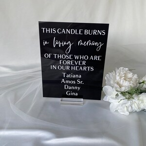 In Loving Memory Wedding Sign, This Candle Burns Sign for Cards and ...
