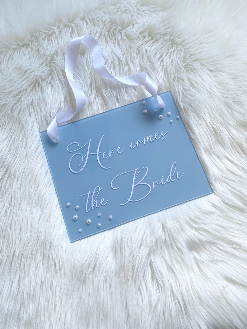 Here Comes the Bride Ring Bearer Sign With Pearl Appliqué, Flower Girl ...