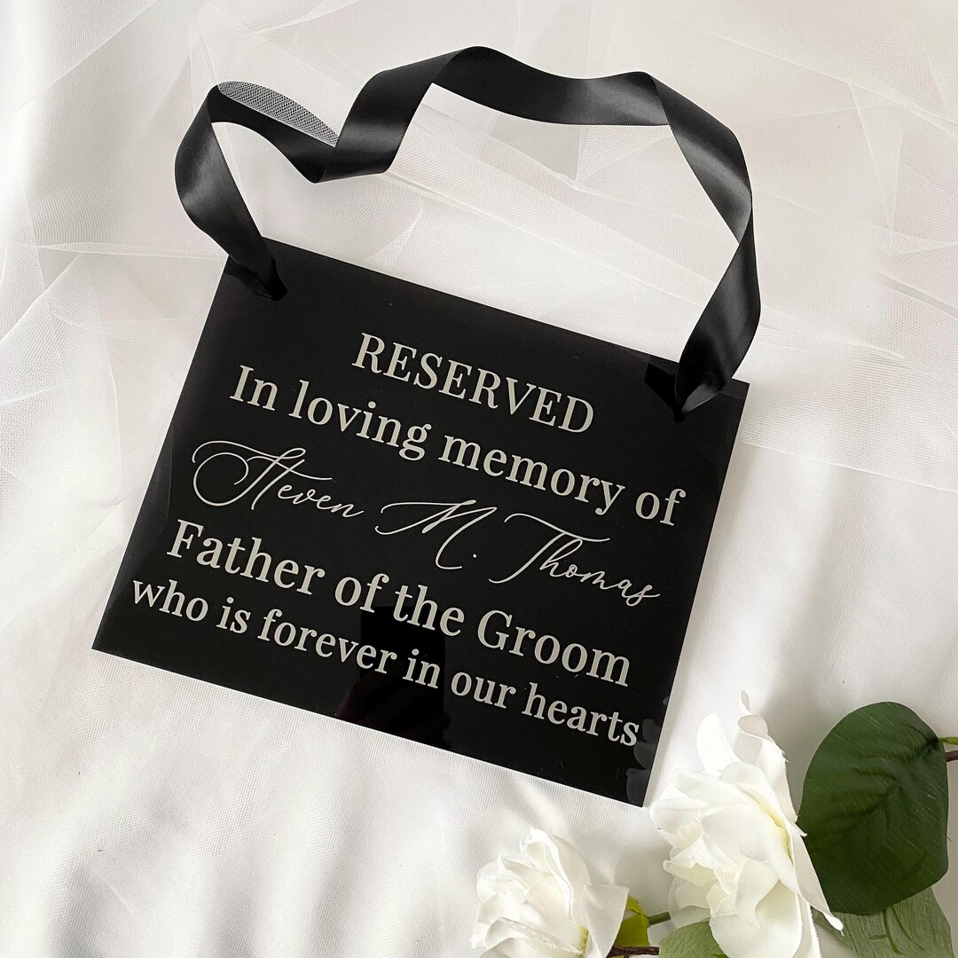 In Loving Memory Sign for Wedding Ceremony, Reserved Seat, Seating ...