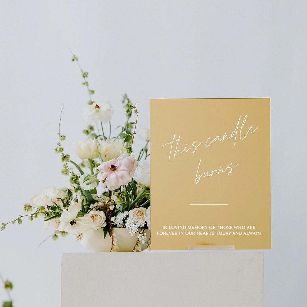 Mirrored in Loving Memory Sign for Wedding, Wedding Memorial Sign ...