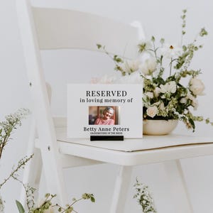 Reserved in Loving Memory Wedding Sign, Reserved Seat Sign, This Seat ...