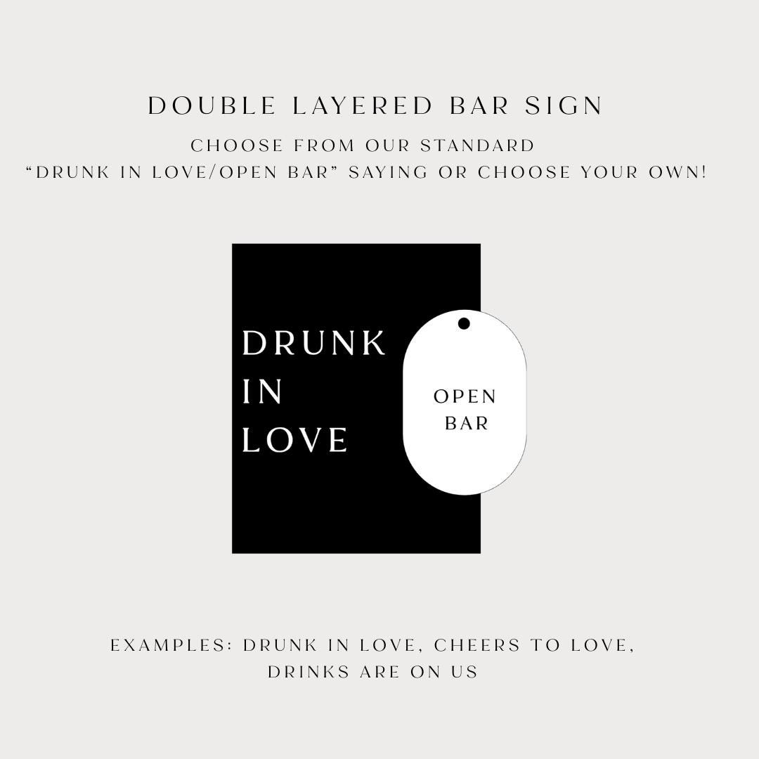 Acrylic Double Bar Menu Sign, Drunk in Love Bar Sign, Signature Drinks ...