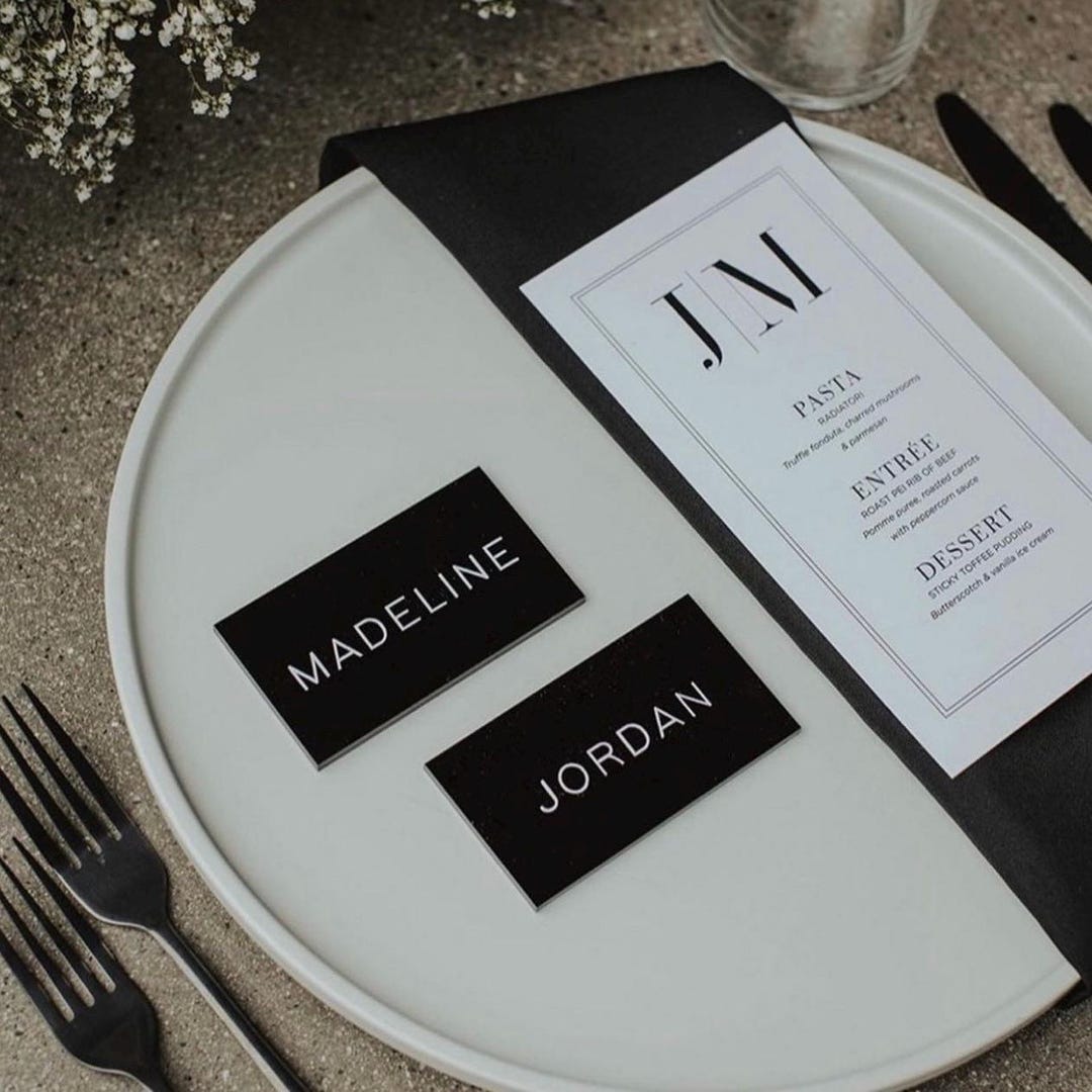 Minimal Place Cards for Wedding, Acrylic Place Cards, Table Name Card ...