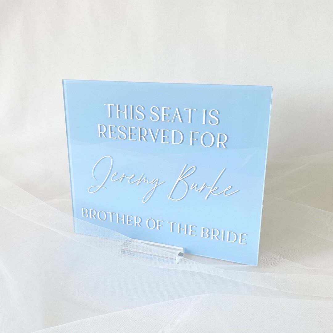 Reserved in Loving Memory Sign for Wedding Ceremony, Reserved Seat ...