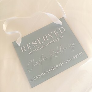 In Loving Memory Sign for Wedding Ceremony, Reserved Seat, Seating ...