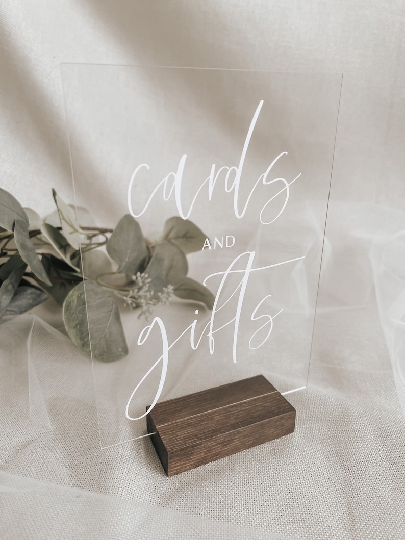 Acrylic Cards and Gifts Sign for Weddings Modern Cards and - Etsy