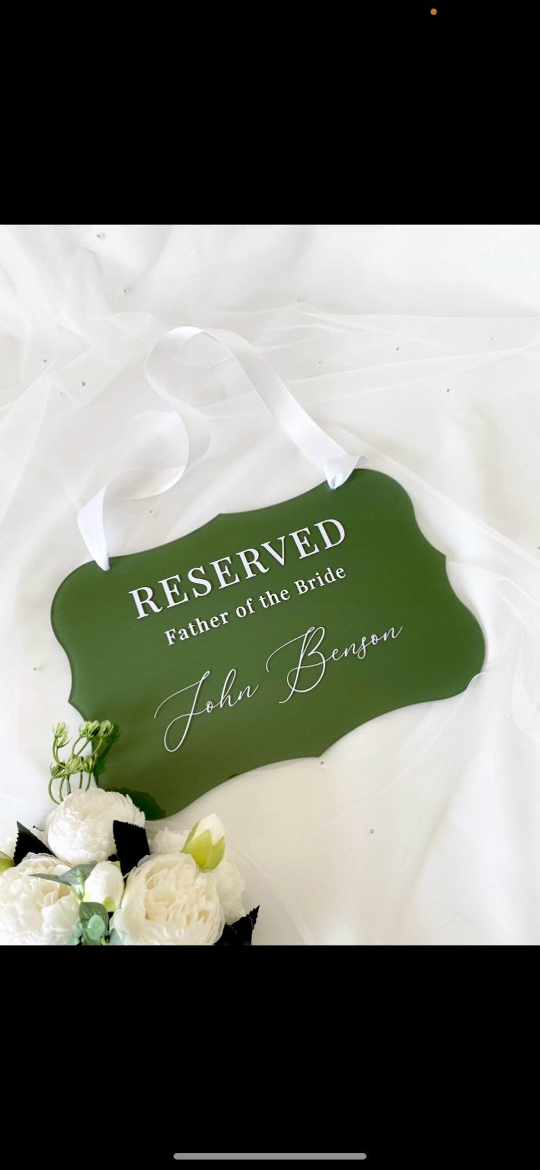 Reserved in Loving Memory Wedding Sign, Reserved Seat Sign, This Seat ...