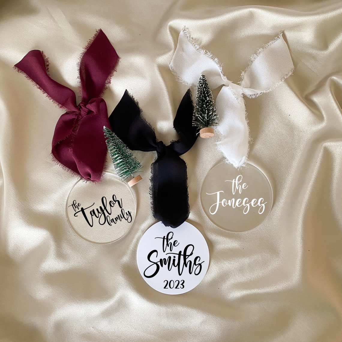Acrylic Family Name Christmas Ornament, Last Name Ornament, Family ...