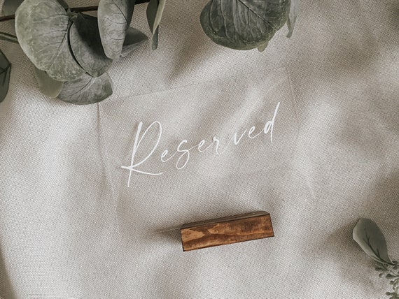 Acrylic Reserved Sign Reserved Wedding Sign Acrylic Table | Etsy