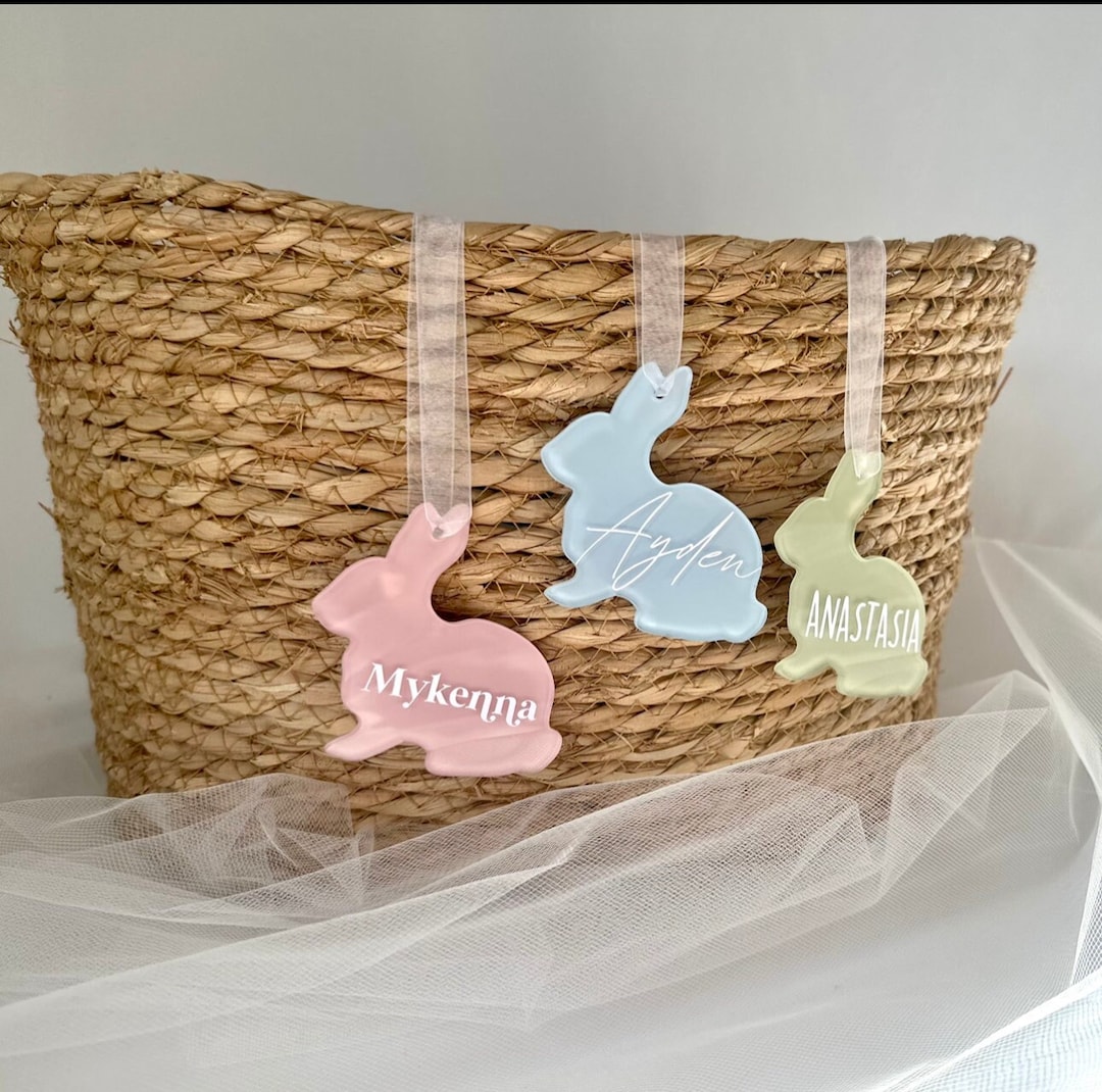Personalized Easter Bunny Basket Name Tag for Kids Easter Basket ...
