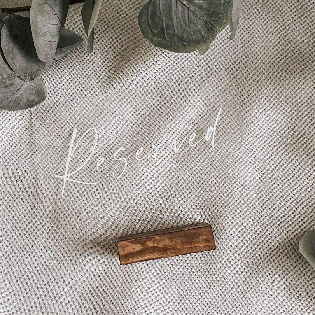 Acrylic Reserved Sign, Reserved Wedding Sign, Acrylic Table Sign ...