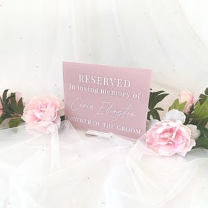 Reserved in Loving Memory Wedding Sign, Reserved Seat Sign, This Seat ...