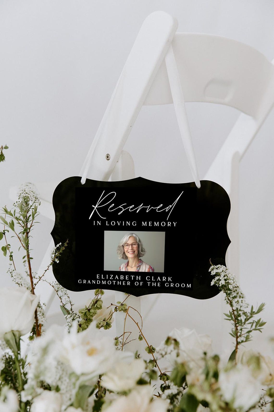 Reserved in Loving Memory Wedding Sign, Reserved Seat Sign, This Seat ...