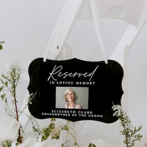 Reserved in Loving Memory Wedding Sign, Reserved Seat Sign, This Seat ...