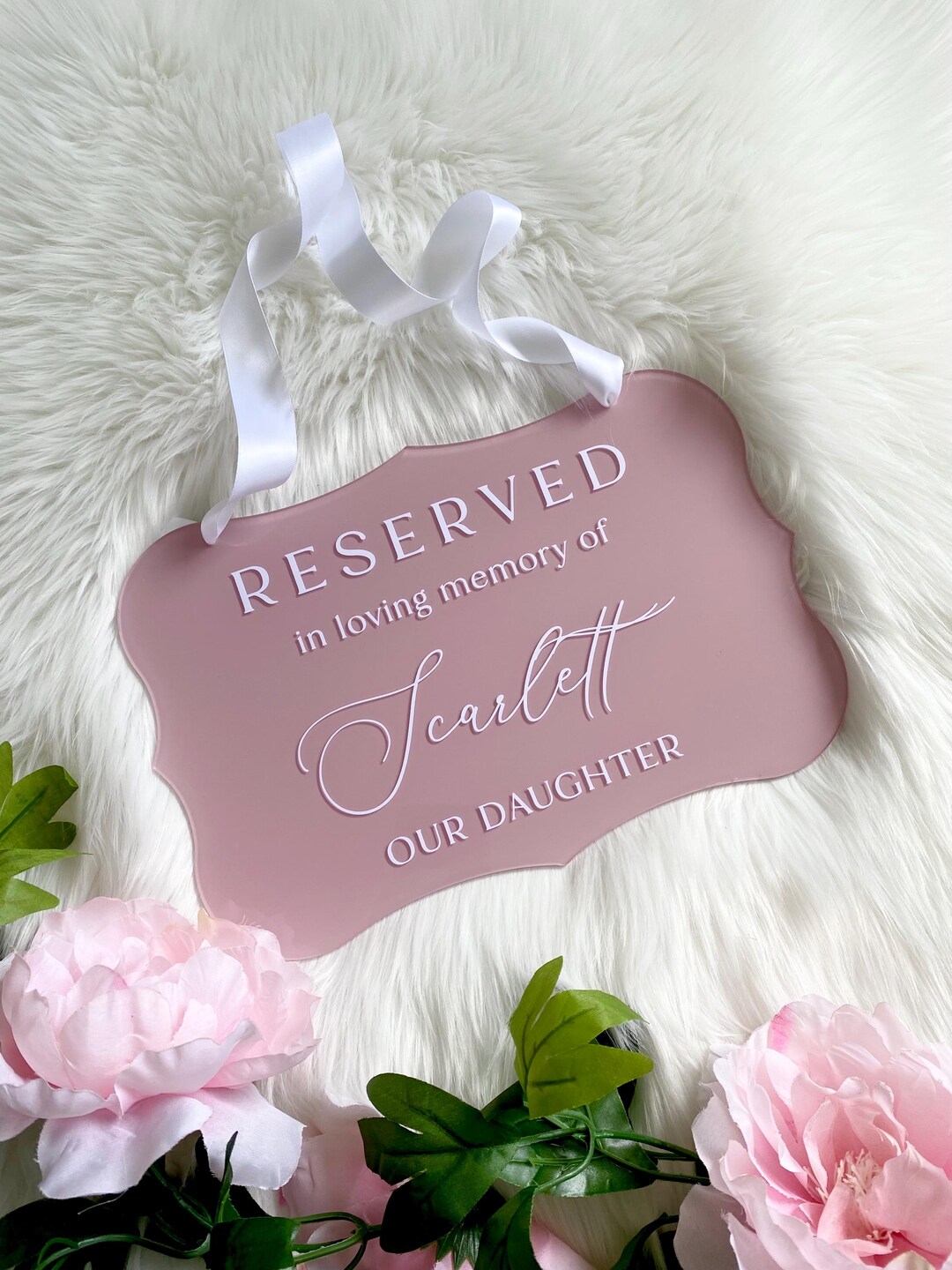 In Loving Memory Sign for Wedding Ceremony, Reserved Seat Sign, Seating ...