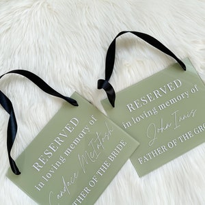 Reserved in Loving Memory Wedding Sign, Reserved Seat Sign, This Seat ...