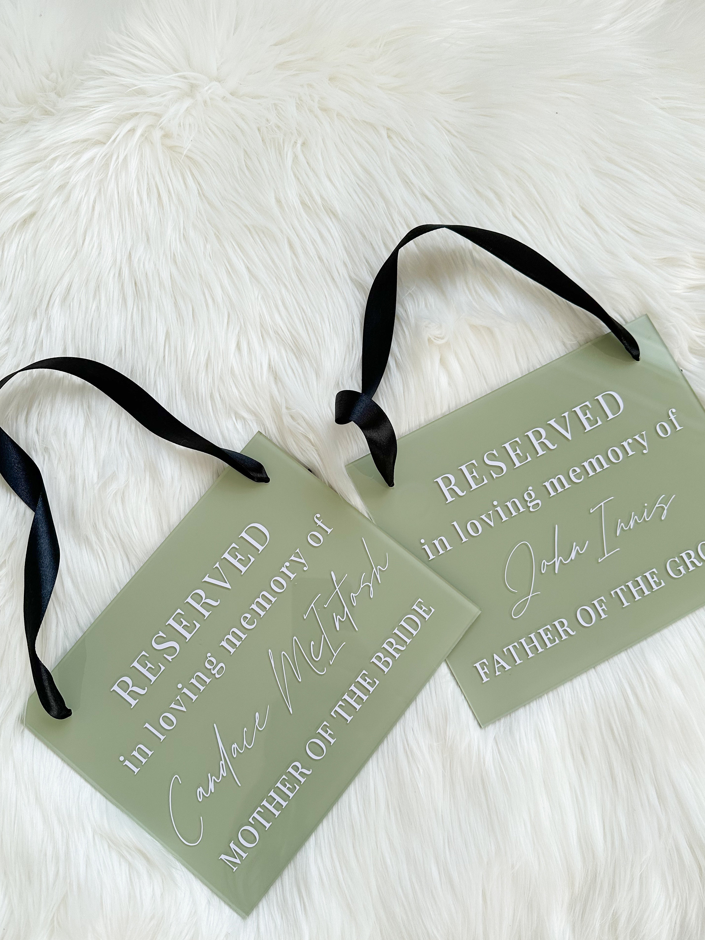 Reserved in Loving Memory Wedding Sign, Reserved Seat Sign, This Seat ...