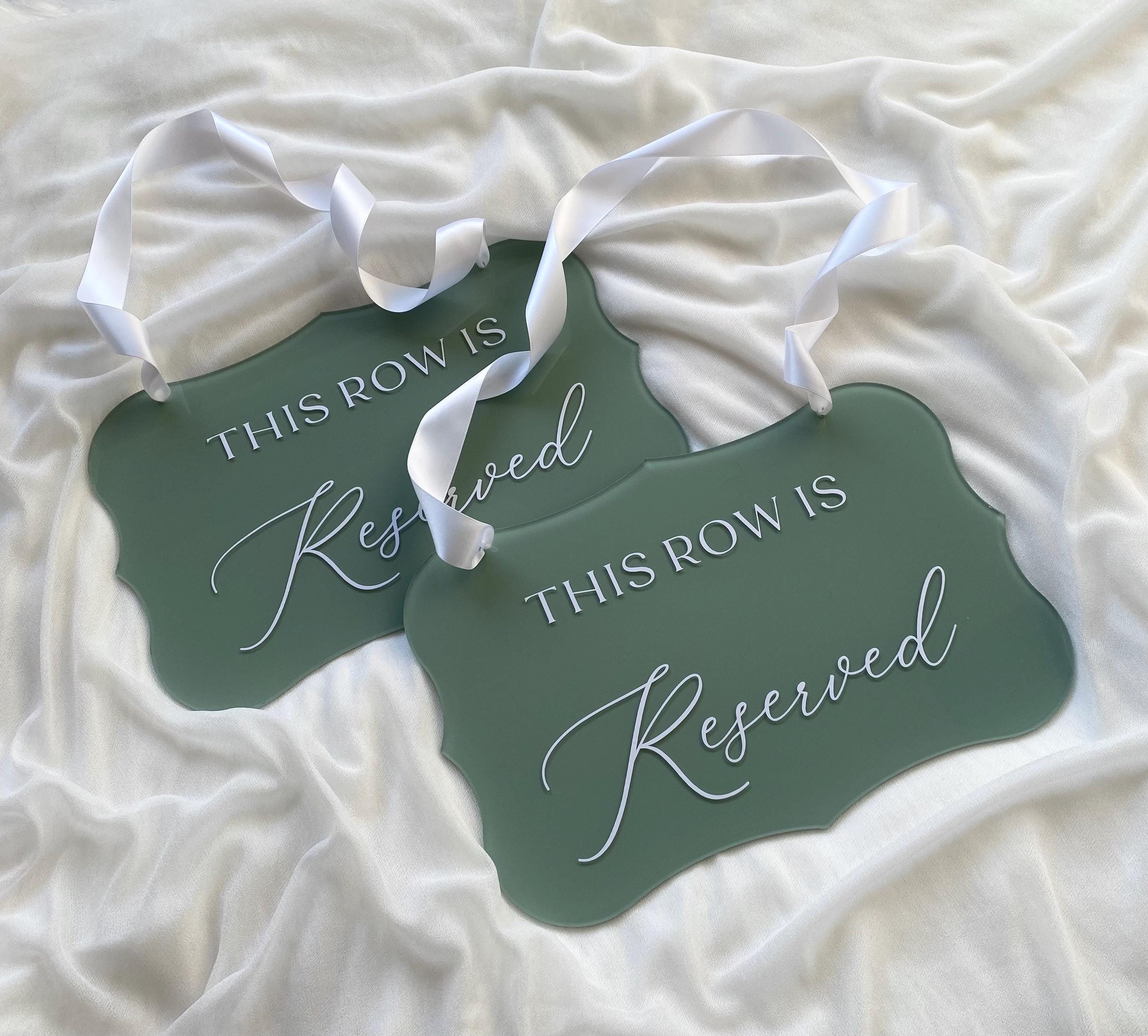 This Row is Reserved Sign for Wedding Ceremony, This Seat is Reserved ...