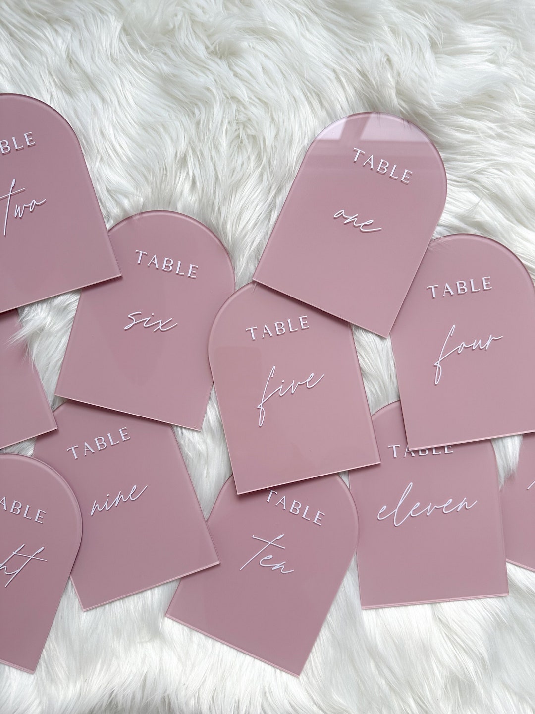 Table Number Sign for Wedding Reception, Arch Acrylic Modern Wedding ...