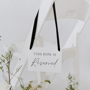 This Row is Reserved Sign for Wedding Ceremony, This Seat is Reserved ...