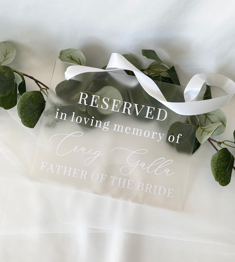 In Loving Memory Reserved Seating Wedding Chair Sign for Lost - Etsy