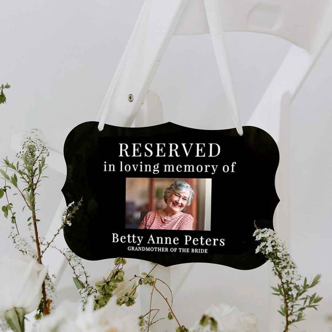 Reserved in Loving Memory Wedding Sign, Reserved Seat Sign, This Seat ...