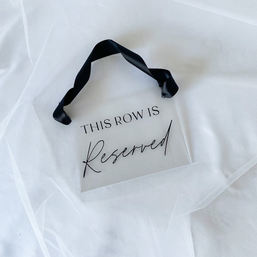 This Row is Reserved Sign for Wedding Ceremony, This Seat is Reserved ...
