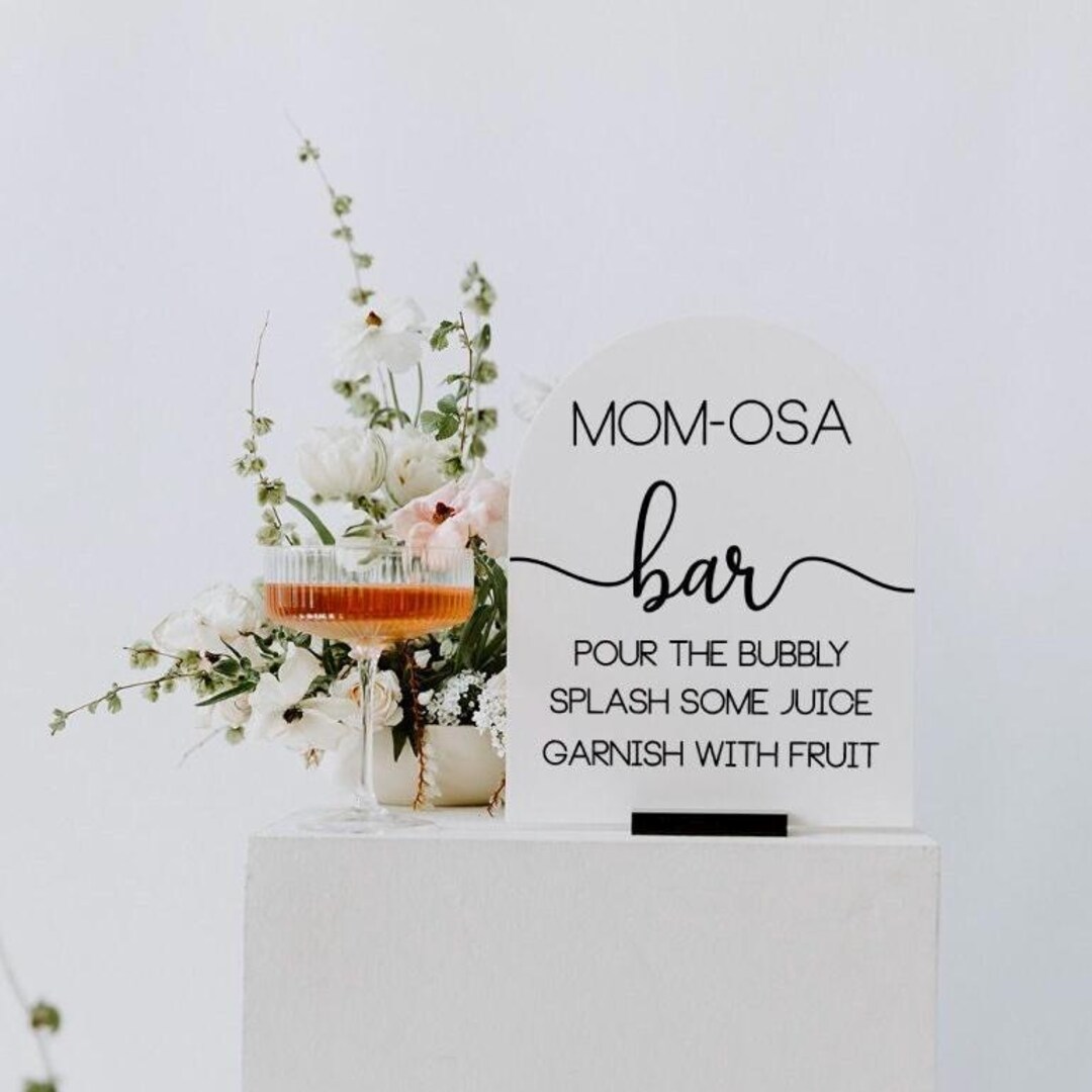 Mimosa Bar Sign, Bridal Shower Refreshment Table Signage, Baby Shower ...