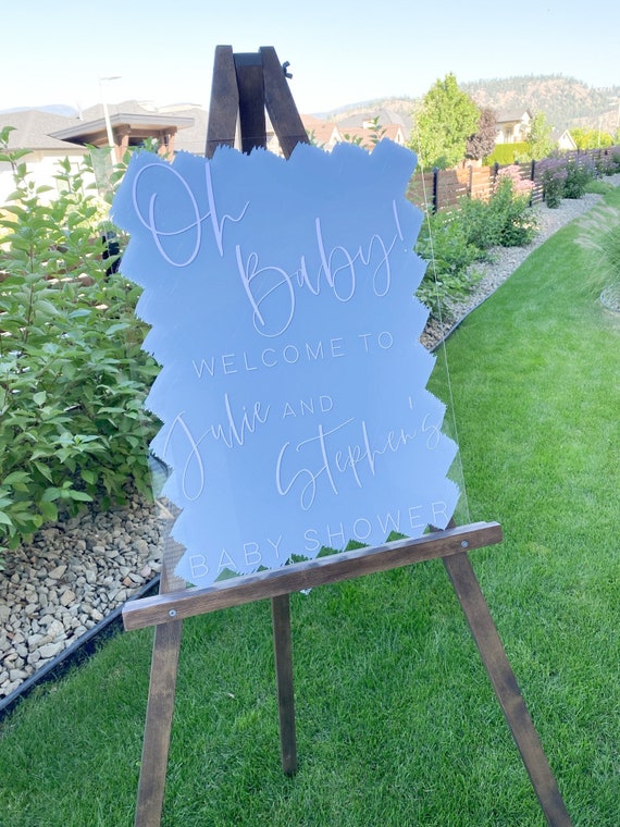 Minimalist Baby Shower Acrylic Welcome Sign Modern Baby - Etsy
