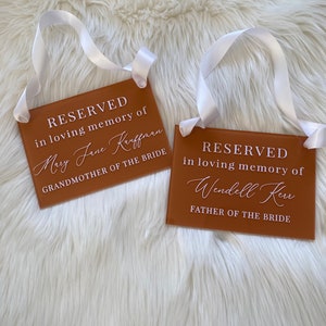 Reserved in Loving Memory Wedding Sign, Reserved Seat Sign, This Seat ...