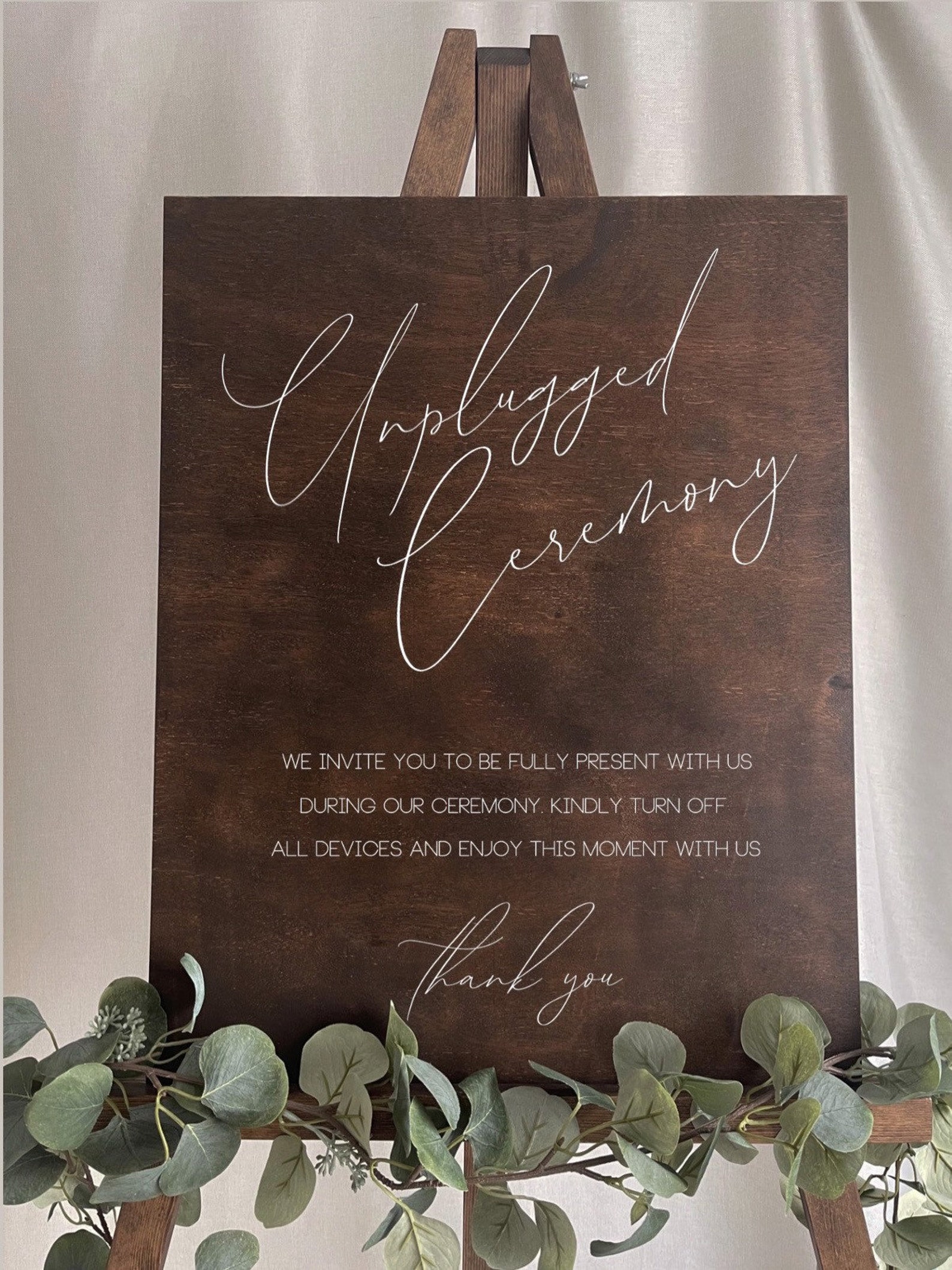 Rustic Wood Unplugged Ceremony Wedding Sign Welcome to Our - Etsy