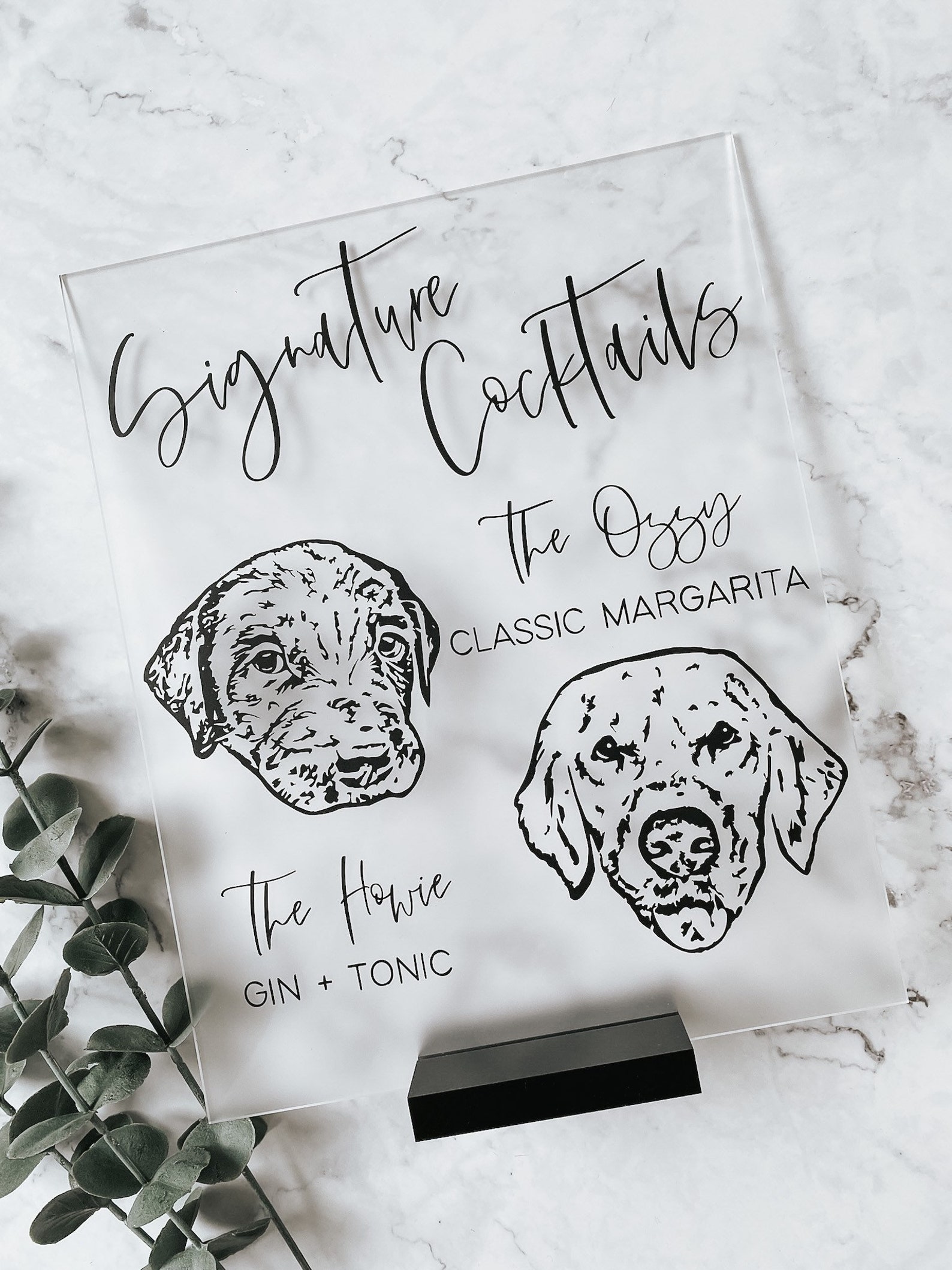 Signature Drink Sign With Pet Custom Pet Cocktail Sign - Etsy