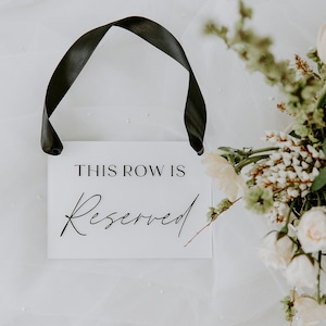 This Row is Reserved Sign for Wedding Ceremony, This Seat is Reserved ...