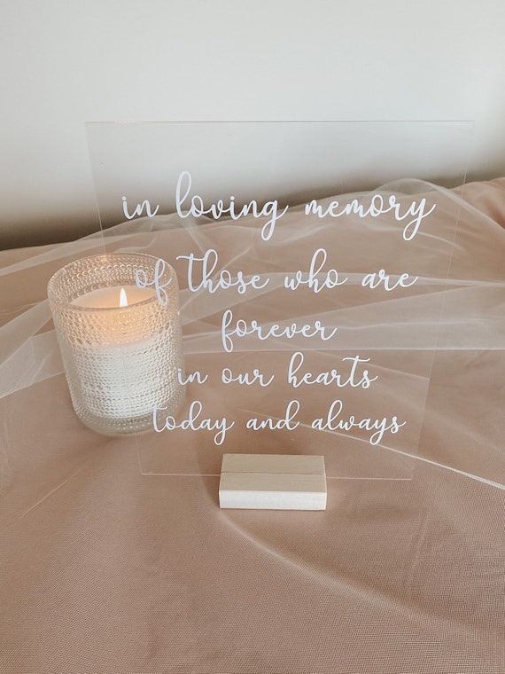 In Loving Memory Wedding Sign This Candle Burns Sign for - Etsy