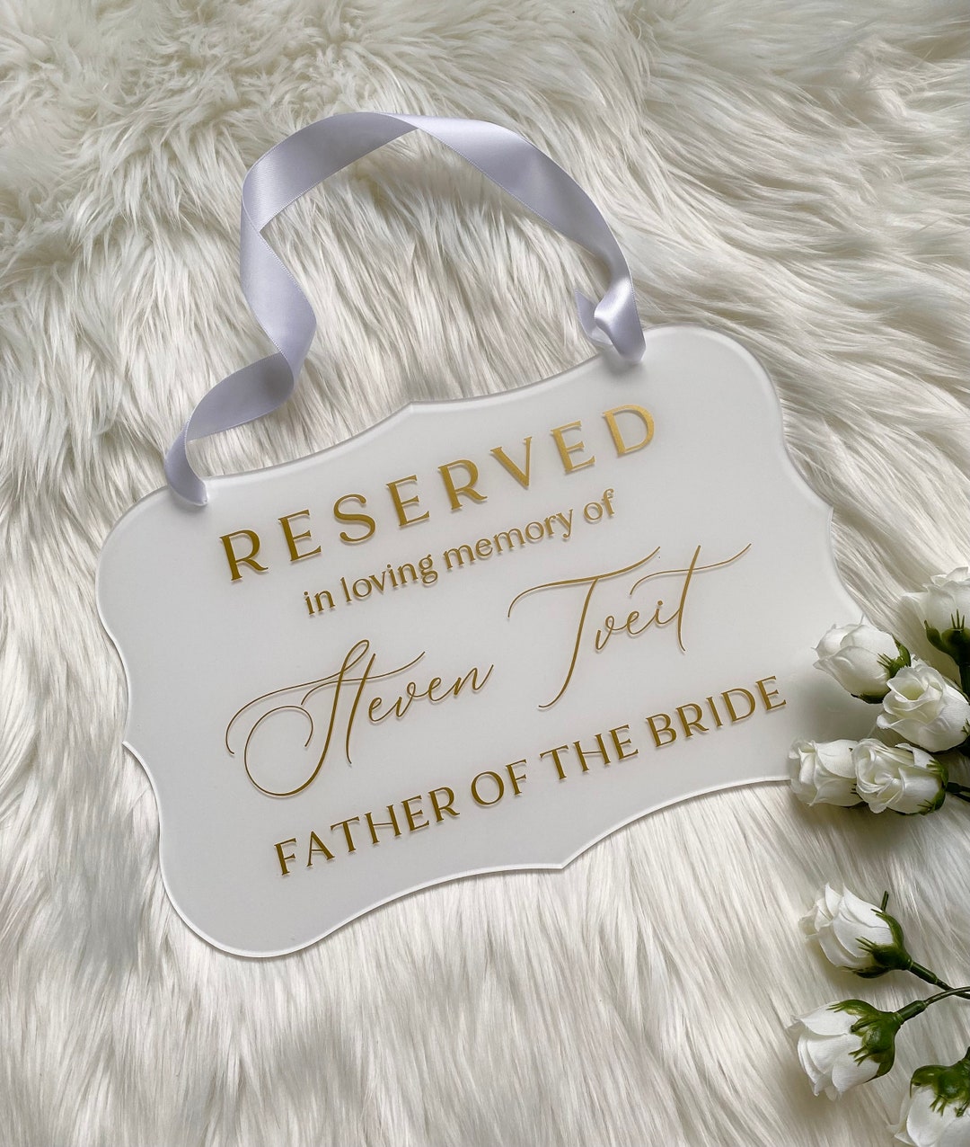 In Loving Memory Sign for Wedding Ceremony, Reserved Seat, Seating ...