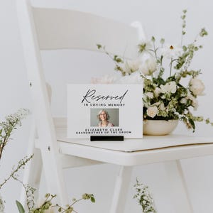 Reserved in Loving Memory Wedding Sign, Reserved Seat Sign, This Seat ...