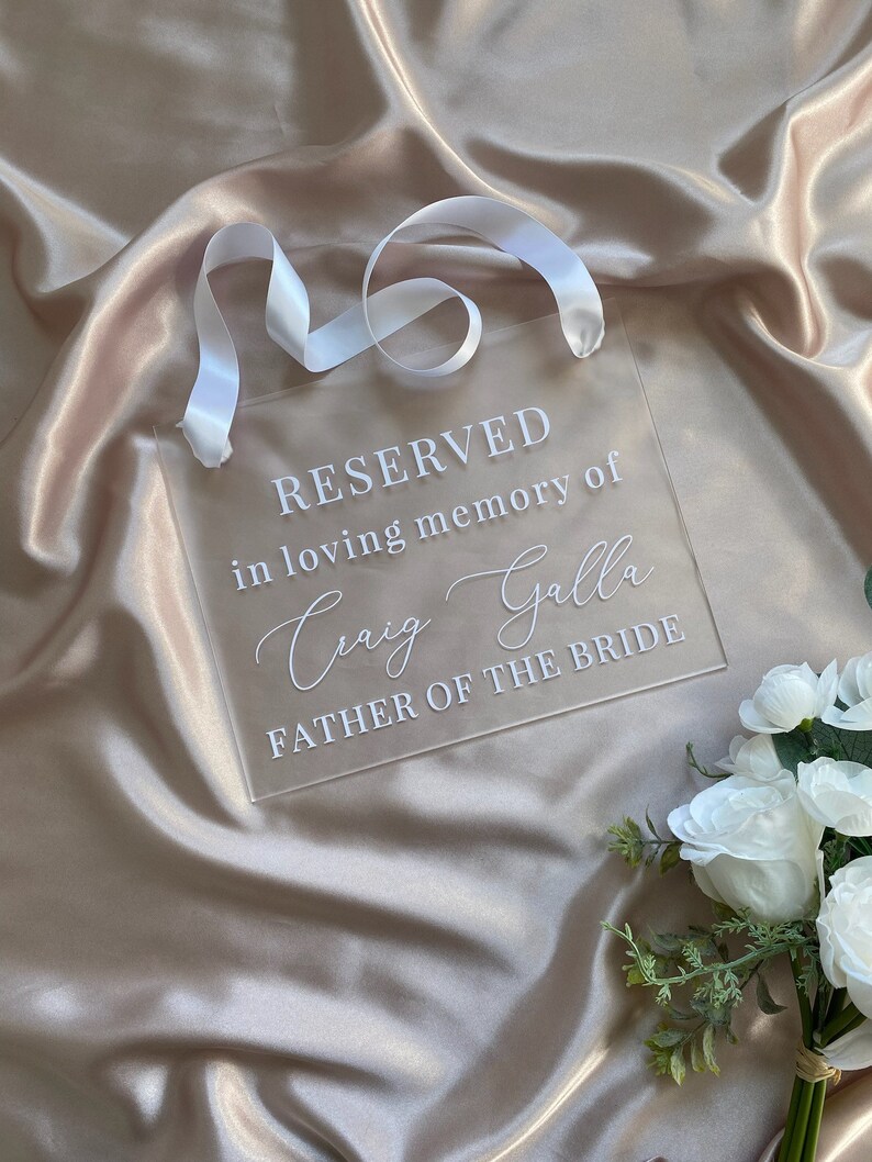 In Loving Memory Reserved Seating Wedding Chair Sign for Lost - Etsy