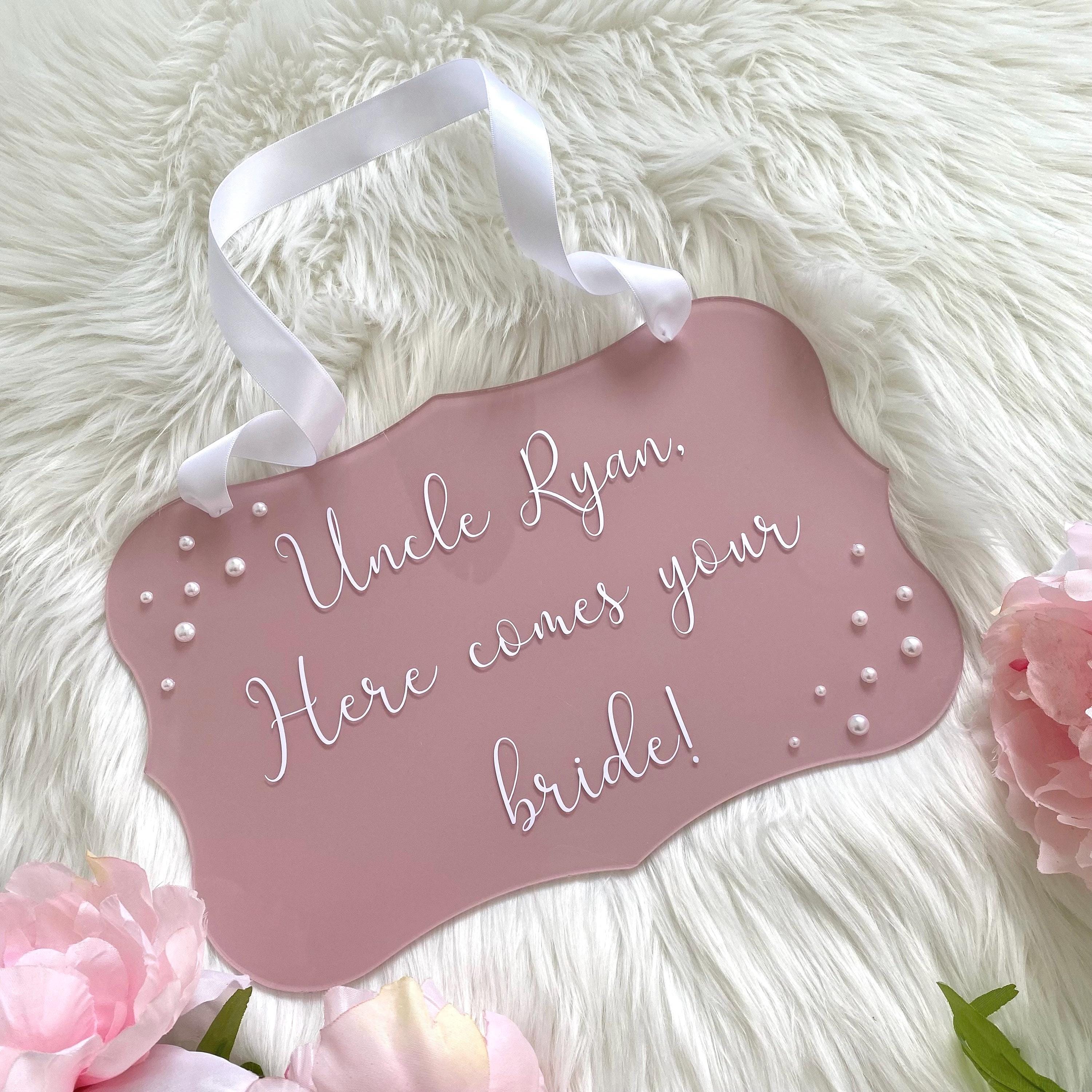 Here Comes the Bride Ring Bearer Sign With Pearl Appliqué, Flower Girl ...