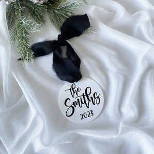 Acrylic Family Name Christmas Ornament, Last Name Ornament, Family ...