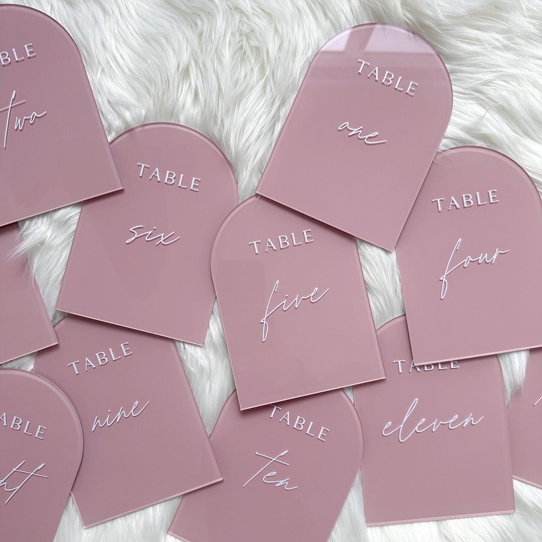 Table Number Signs for Wedding Reception, Arch Modern Wedding Table ...