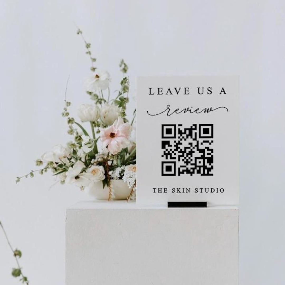 Personalized Please Leave a Review Sign for Businesses, QR Code Sign ...